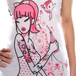 tokidoki | Tops | Nwot Tkdk Tokidoki Pink Soda Drink Tattoo Girl Vneck ...